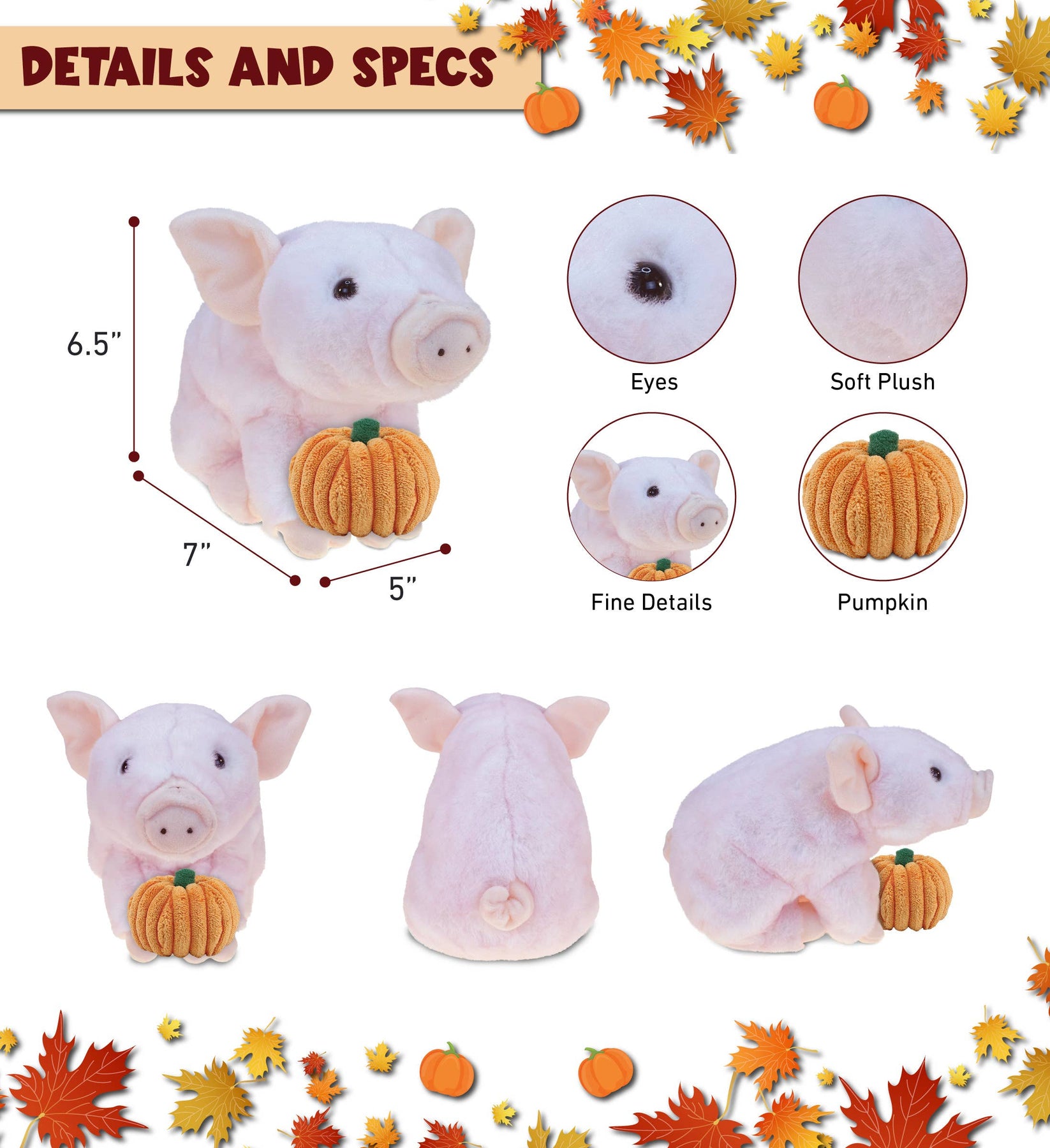 Plush Pumpkin - Super Soft Plush - Squat Piggy – Marana Pumpkin Patch